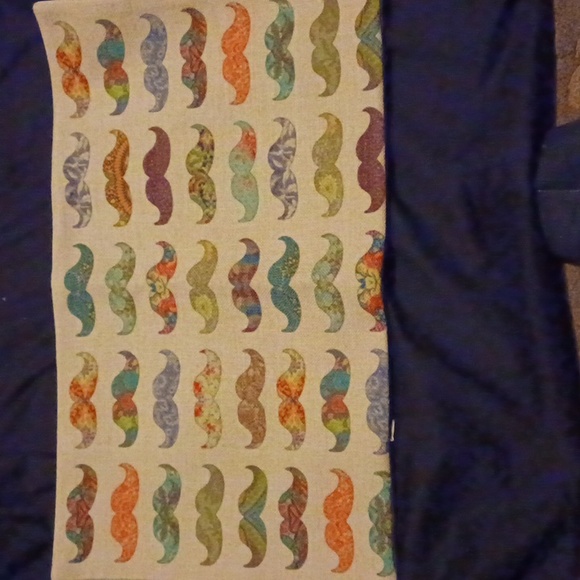 no brand | Accents | Mustache Design Oblong Slip Cover | Poshmark